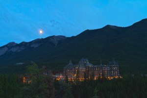 Moon Over Banff Springs Hotel – The Amazing Sky