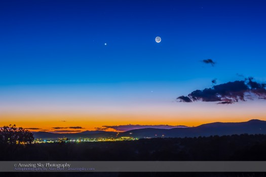 Moon, Mercury and Venus in Conjunction – The Amazing Sky